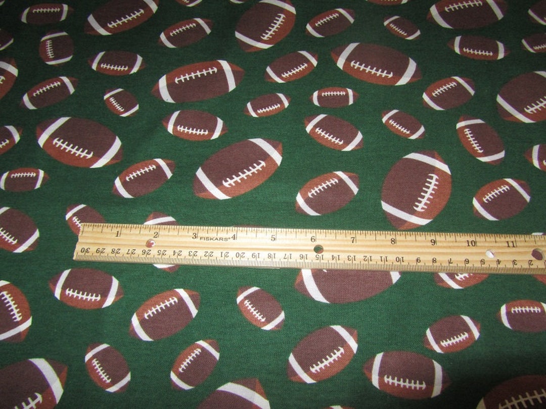 Green With Brown Multi-sized Football Flannel Fabric By The Yard - Etsy ...