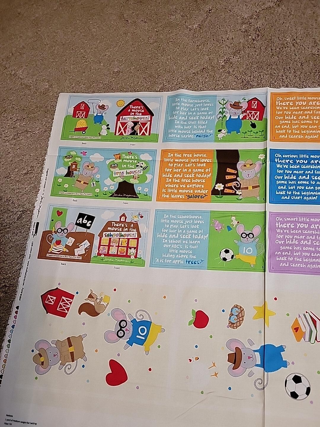 Farmhouse/treehouse/schoolhouse Cotton Fabric Book Panel - Etsy