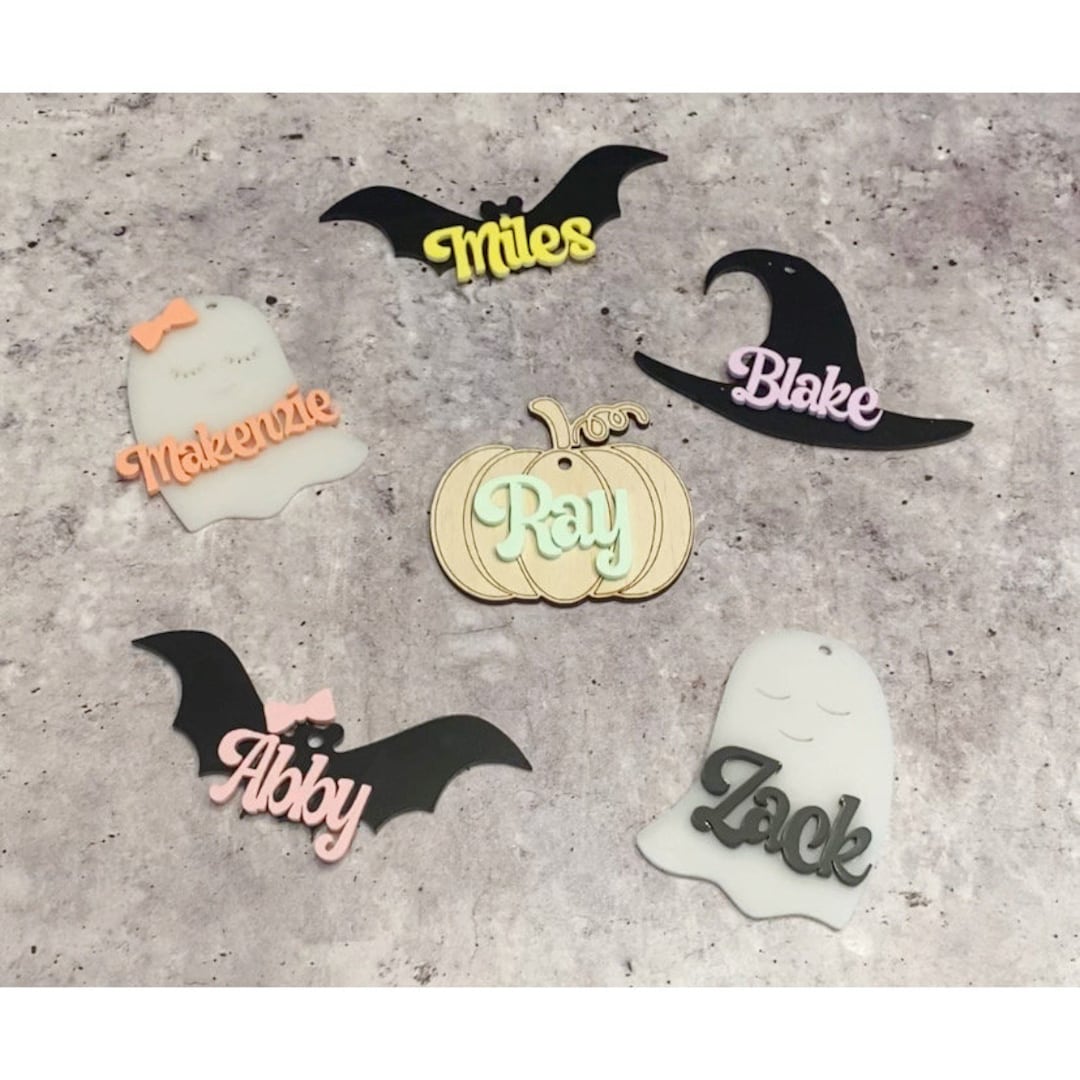 Halloween Basket Name Tags, Ghost Tags, Bat Tags, Witch Hat Tags ...