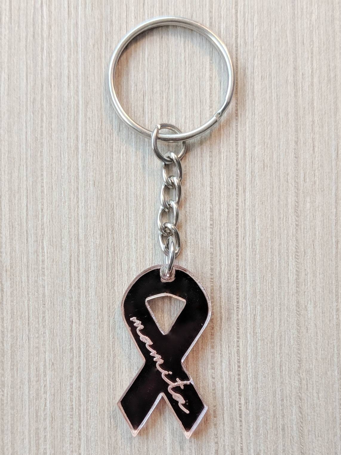 Personalized Breast Cancer Keychain Pink Ribbon keychain | Etsy