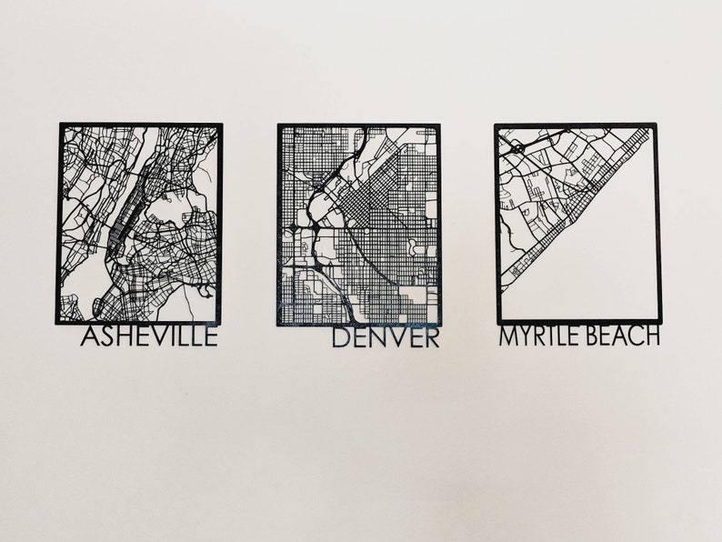 Wooden City Map, Walnut Wood Wall Art, Travel Gift - Etsy Ireland