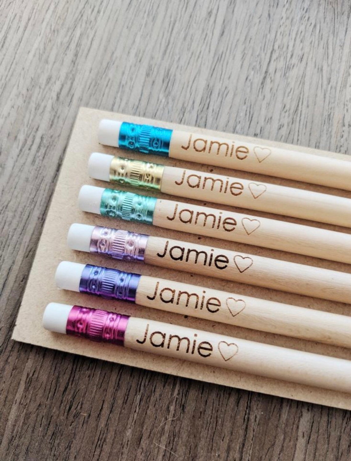 Personalized Pencils Custom Pencils Natural Wood Pencils | Etsy