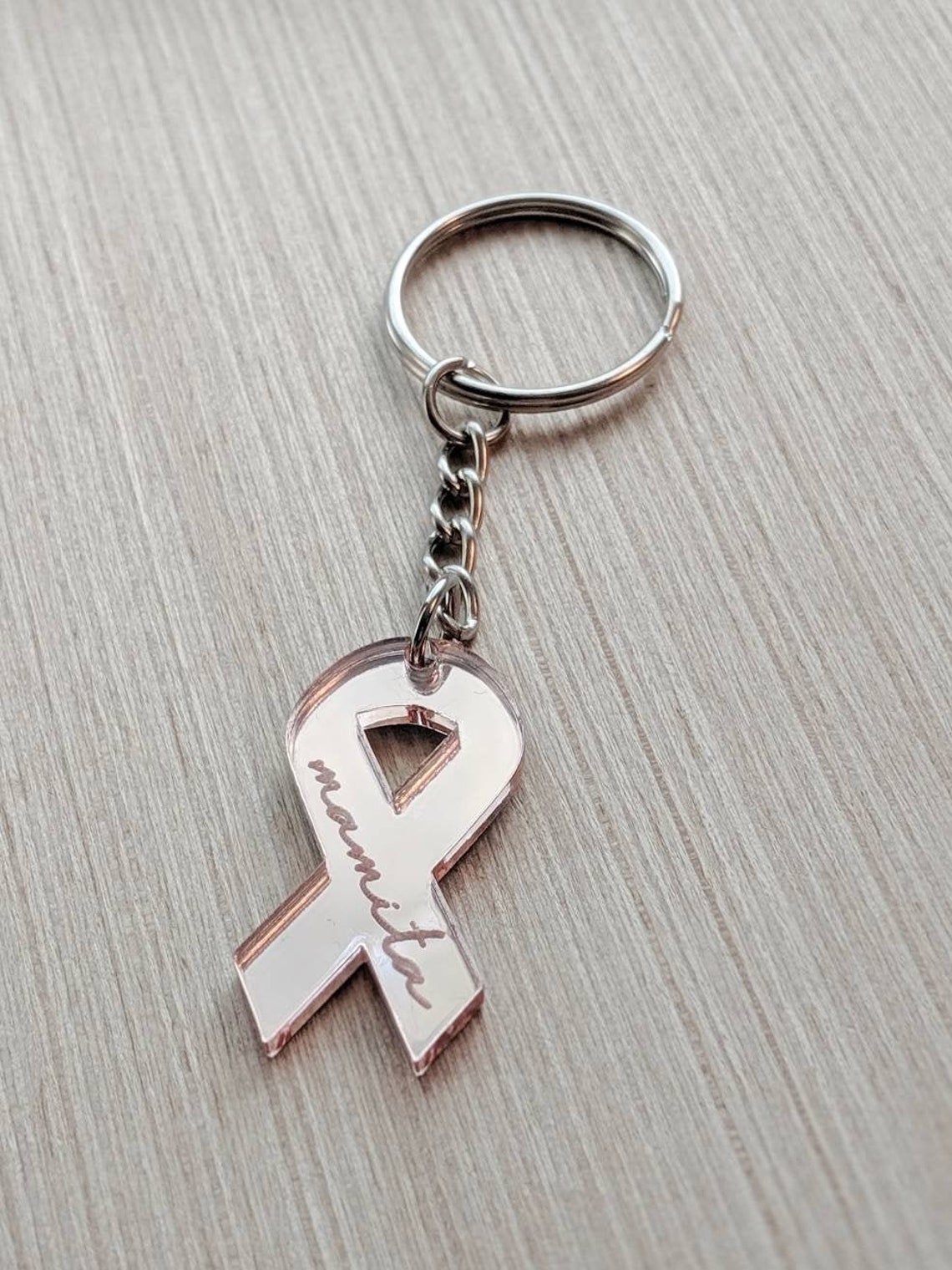 Personalized Breast Cancer Keychain Pink Ribbon Keychain - Etsy