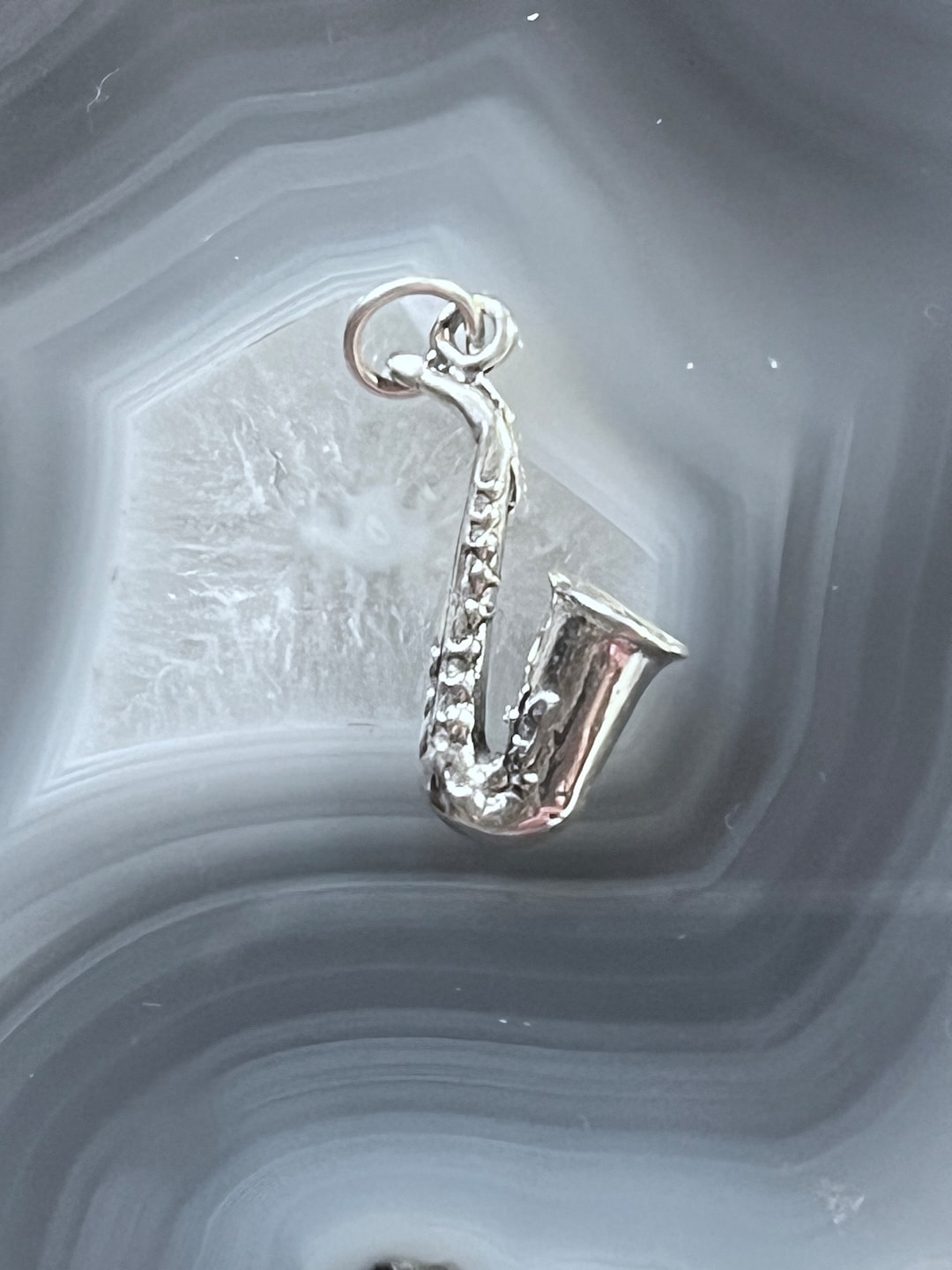 Sterling Silver Saxophone Charm , Marching Band Jewelry, Musical ...