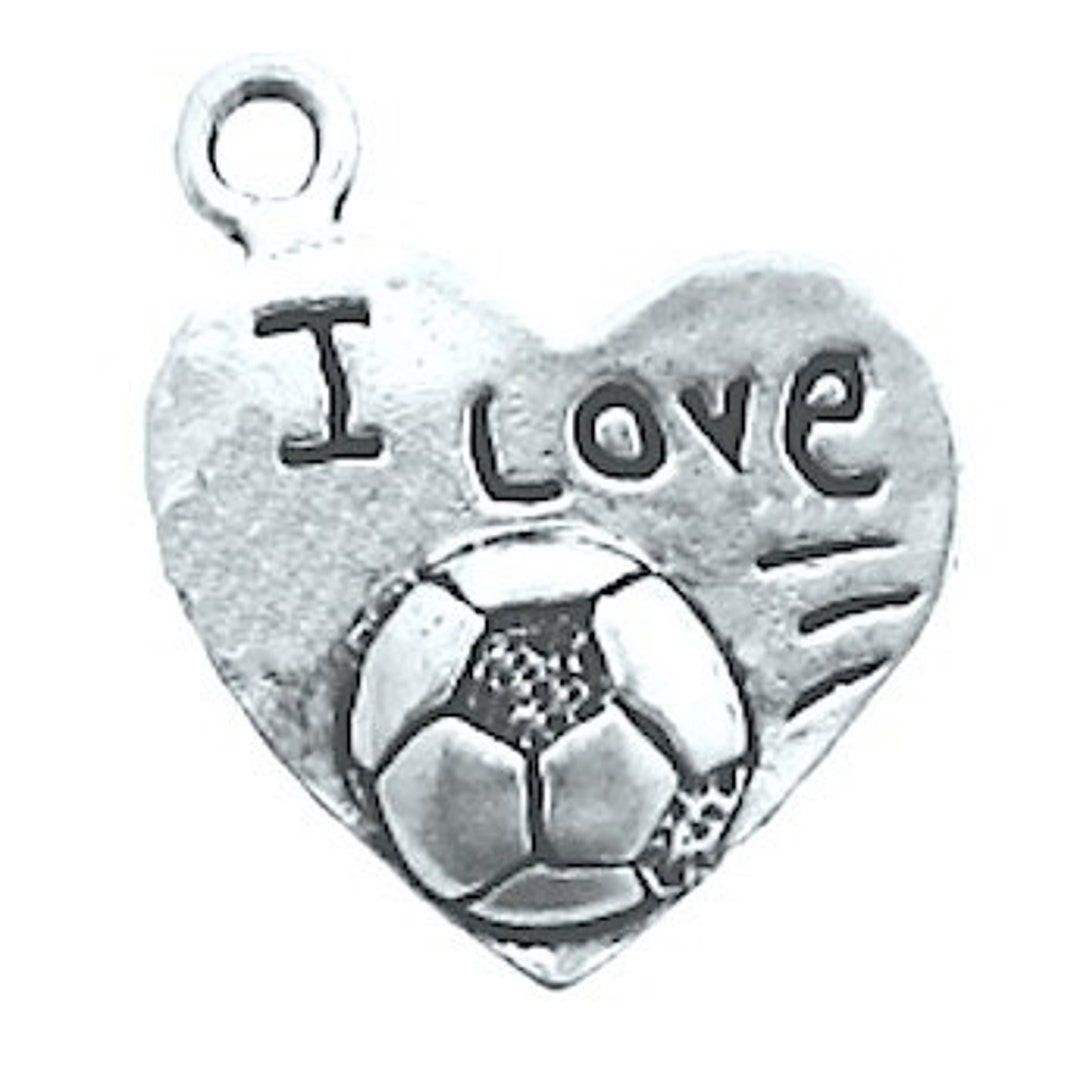 Sterling Soccer Charms, Sterling Soccer Jewelry, I Love Soccer Heart ...