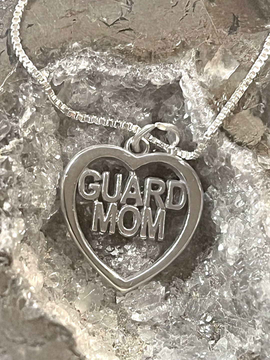 Sterling Guard Mom Heart Charm, Color Guard Charms, Guard Mom Pendant ...