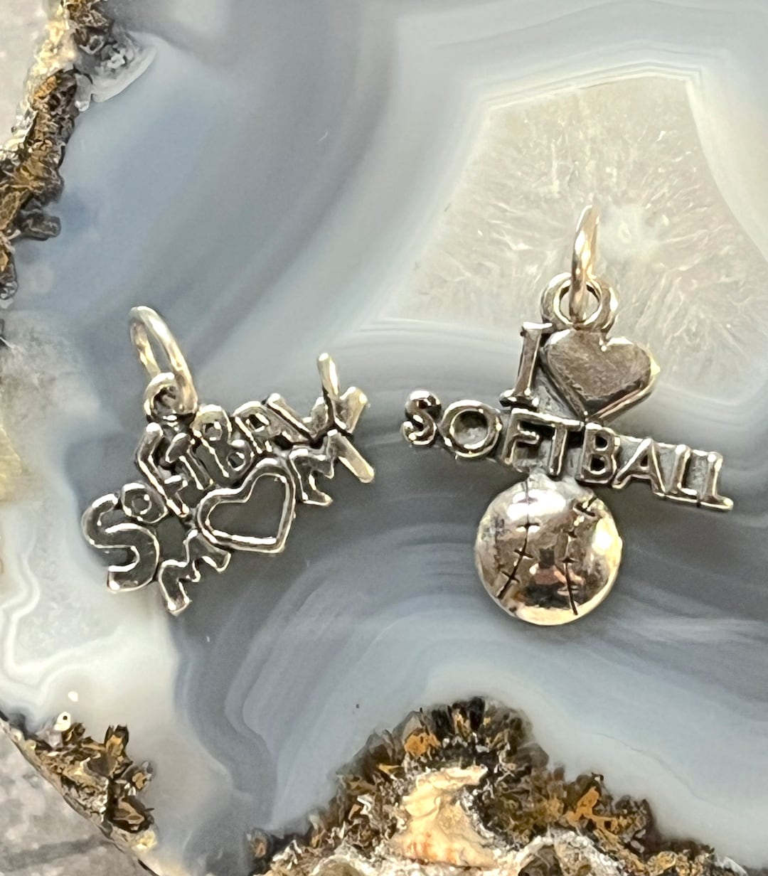 Sterling I Love Softball, Charm, Sterling Softball Charm, Softball ...