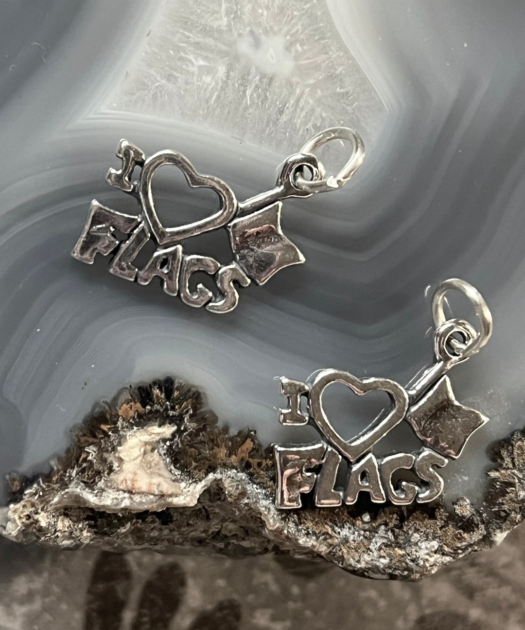 Sterling Color Guard Charm, Silver Flags Necklace, Marching Band ...