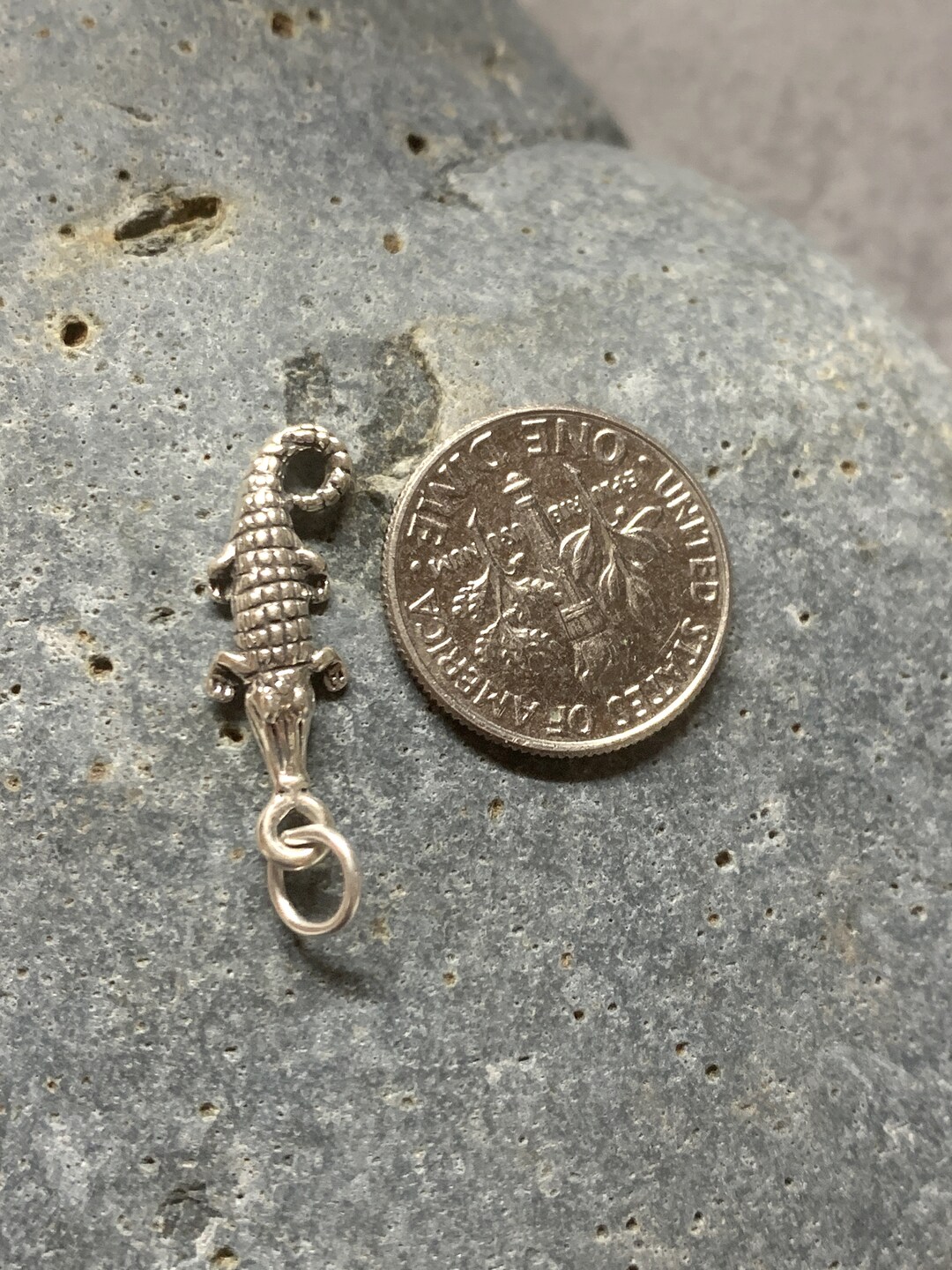 Sterling Alligator Charm, Sterling TINY Crocodile Charm, Gator Charm ...