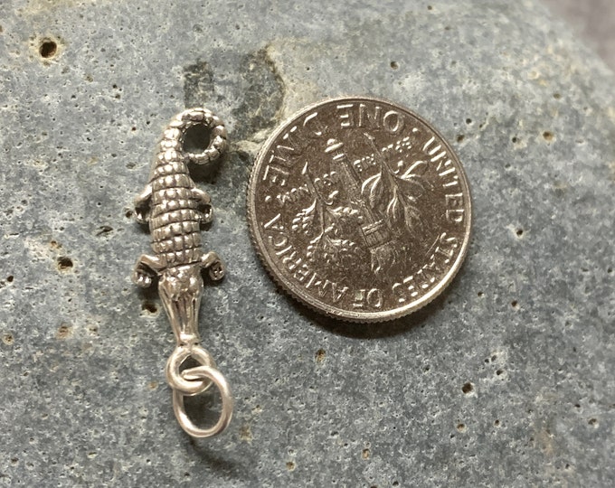 Sterling Alligator Charm, Sterling TINY Crocodile Charm, Gator Charm ...