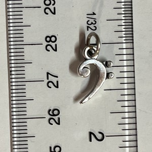 Sterling Bass Clef Charm, Marching Band Jewelry, Musical Notes ...