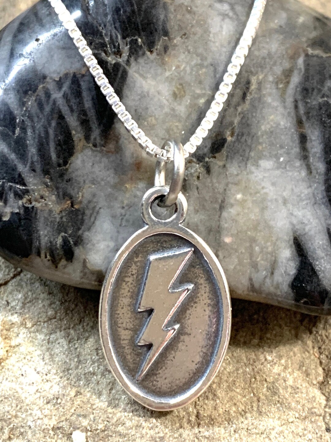 Sterling Lightning Bolt Charm, Thunderbolt Charm, Mascot Jewelry ...