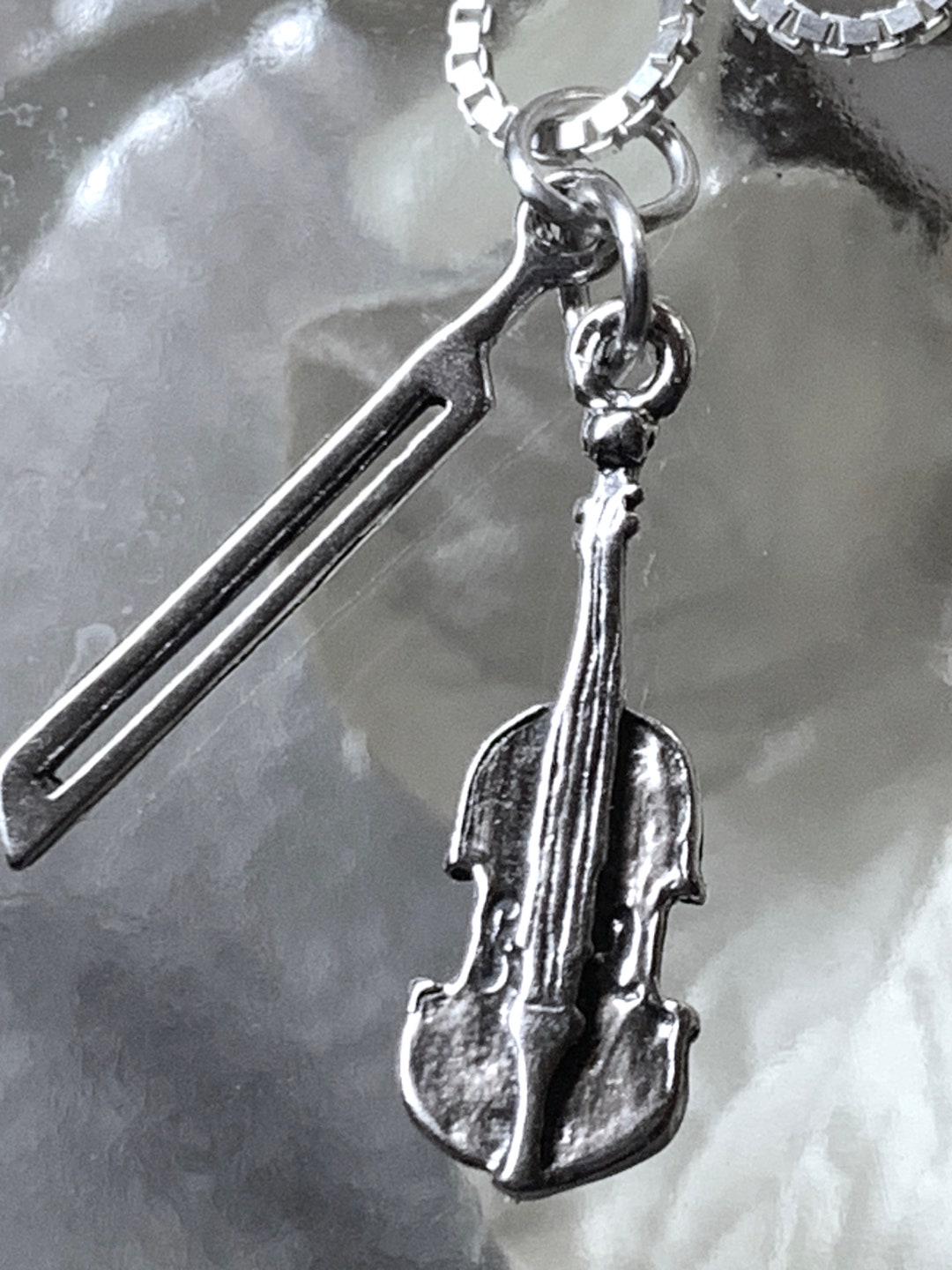 Violin Charm, Sterling Violin Charm, Orchestra Jewelry, 925 Violin ...