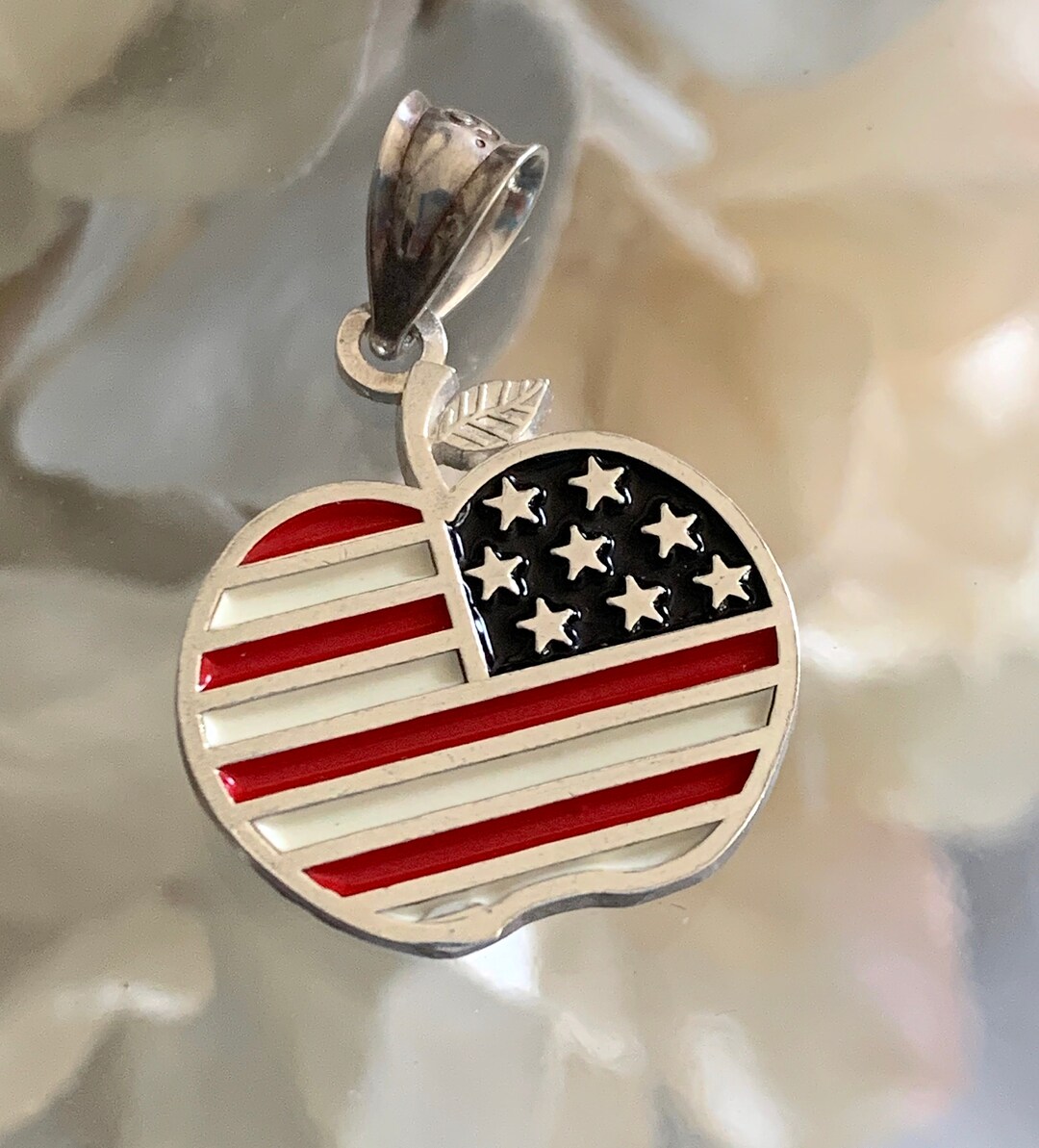 Vintage USA Sterling Silver Apple Charm, Sterling Teacher Charm ...