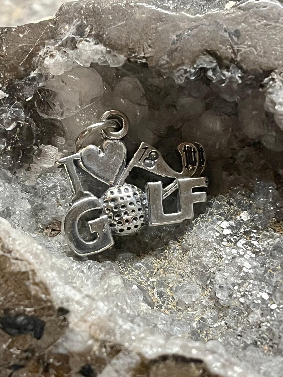 I Love Golf Sterling Silver Golf Charm, Golf Jewelry, Sterling Silver ...