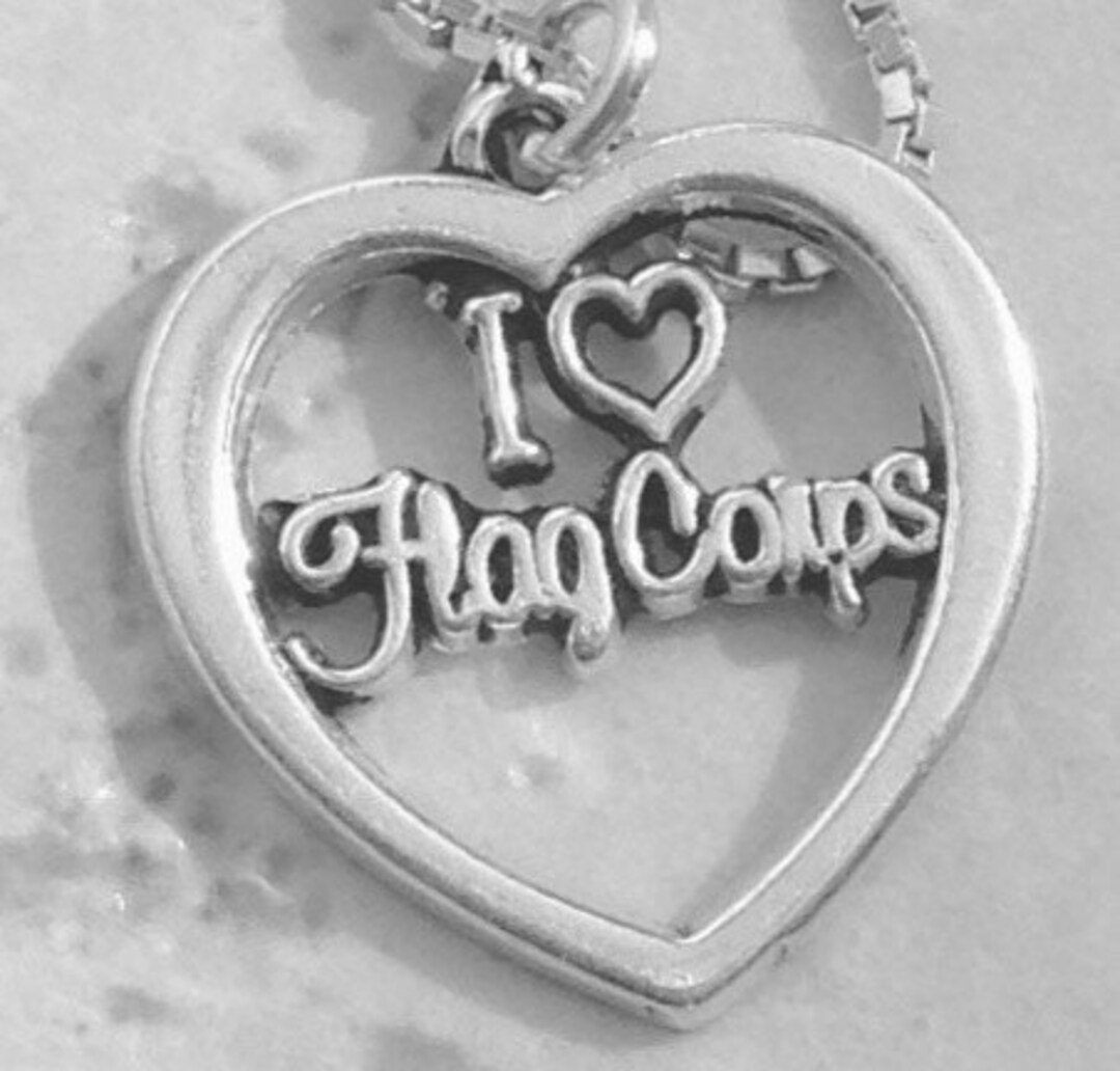 Flag Corps Heart ,color Guard Charm, Color Guard Jewelry, Sterling ...