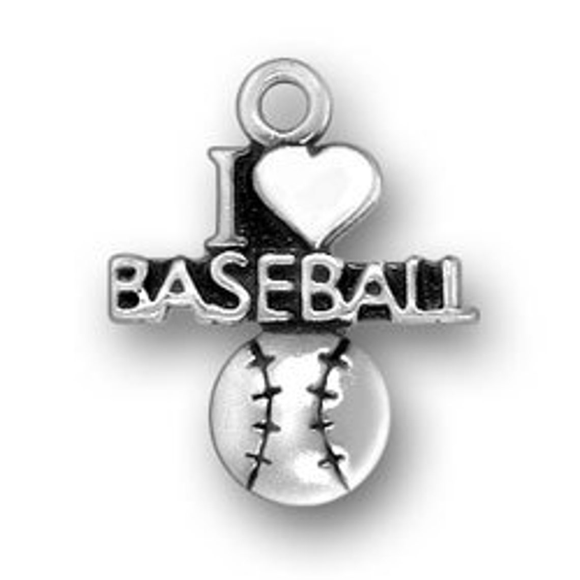 Sterling Silver I Love Baseball Charm, Sterling Baseball Mom Charm ...