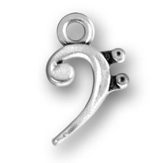 Sterling Bass Clef Charm Marching Band Jewelry Musical Notes - Etsy