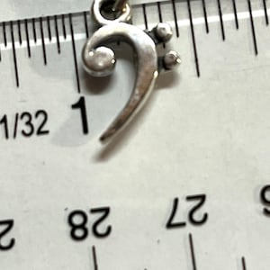 Sterling Bass Clef Charm, Marching Band Jewelry, Musical Notes ...