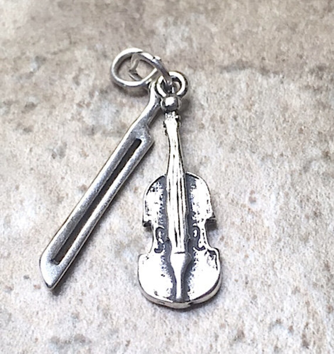 Violin Charm Sterling Violin Charm Orchestra Jewelry 925 | Etsy