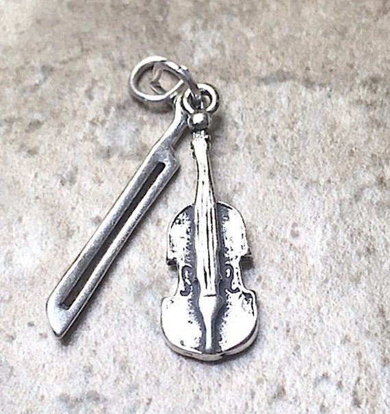 Violin Charm Sterling Violin Charm Orchestra Jewelry 925 | Etsy