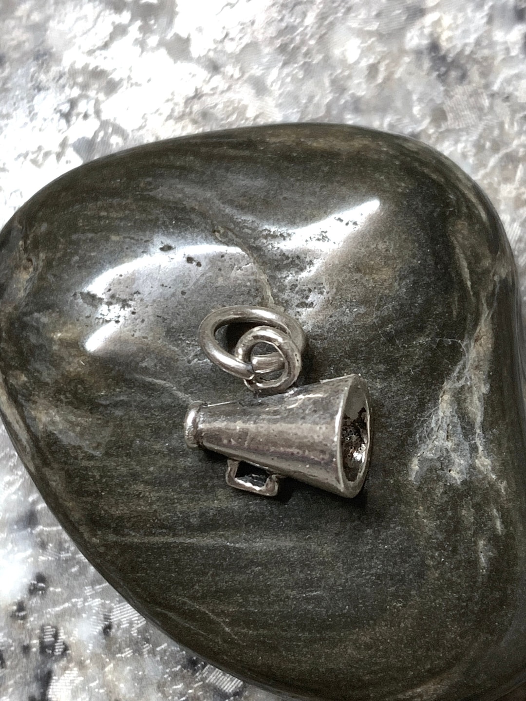 3D Sterling Silver Megaphone Charm, Silver Megaphone Charm,cheer ...