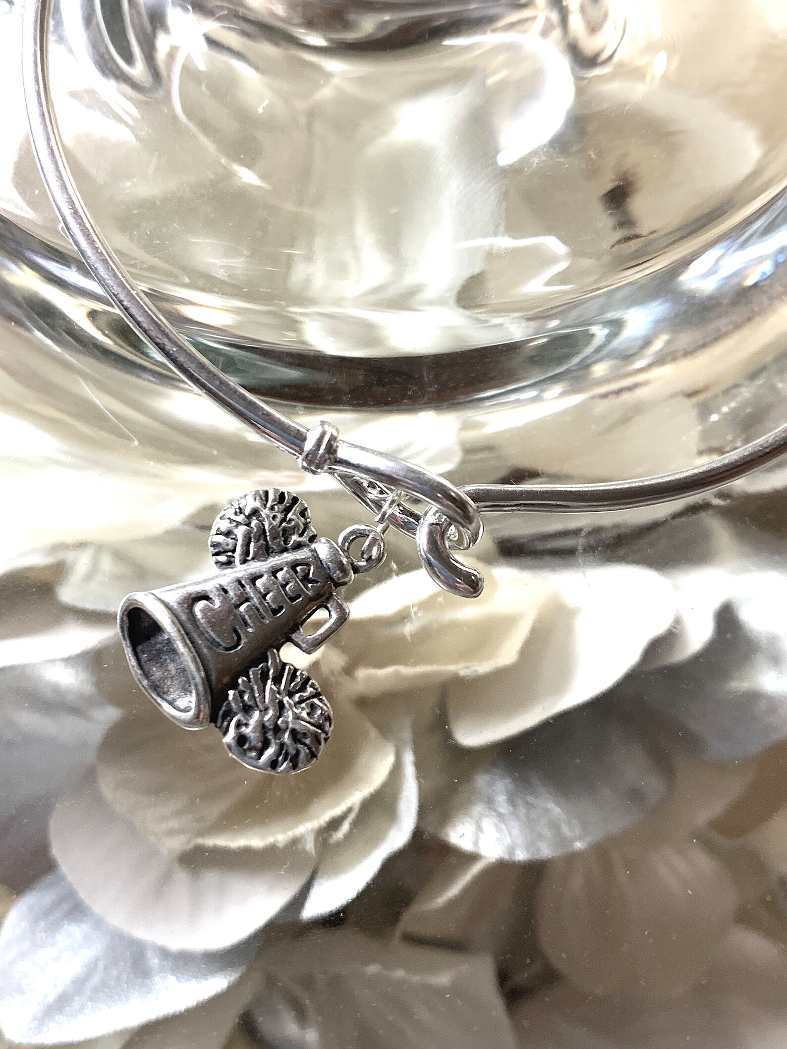 Cheer Bangle, Megaphone Charm, Cheer Jewelry, Cheer Bracelet ...