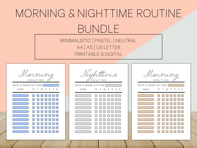 Printable Morning and Nighttime Routine Bundle Daily - Etsy