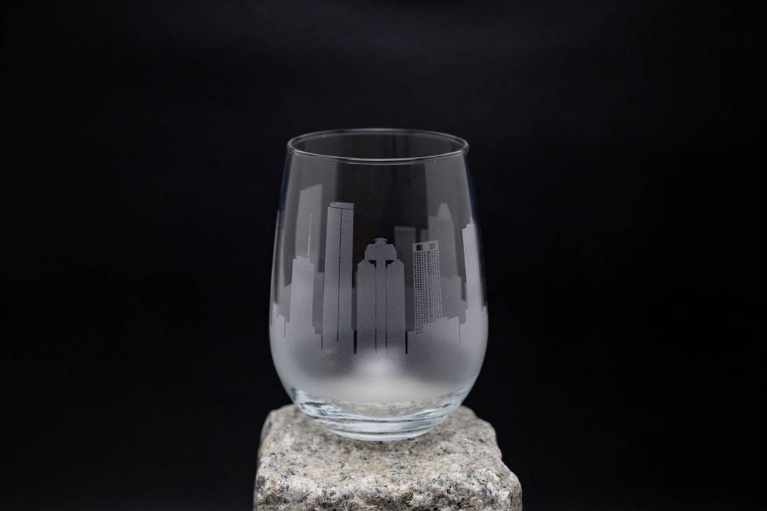 Houston Texas Skyline Wine Glass & Stemless Goblet - FREE ...