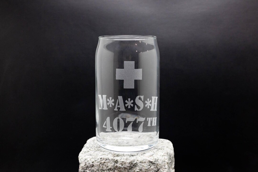 M*A*S*H 4077th Glass Can - Iced Coffee Cup - Home Coffee Bar Essential ...