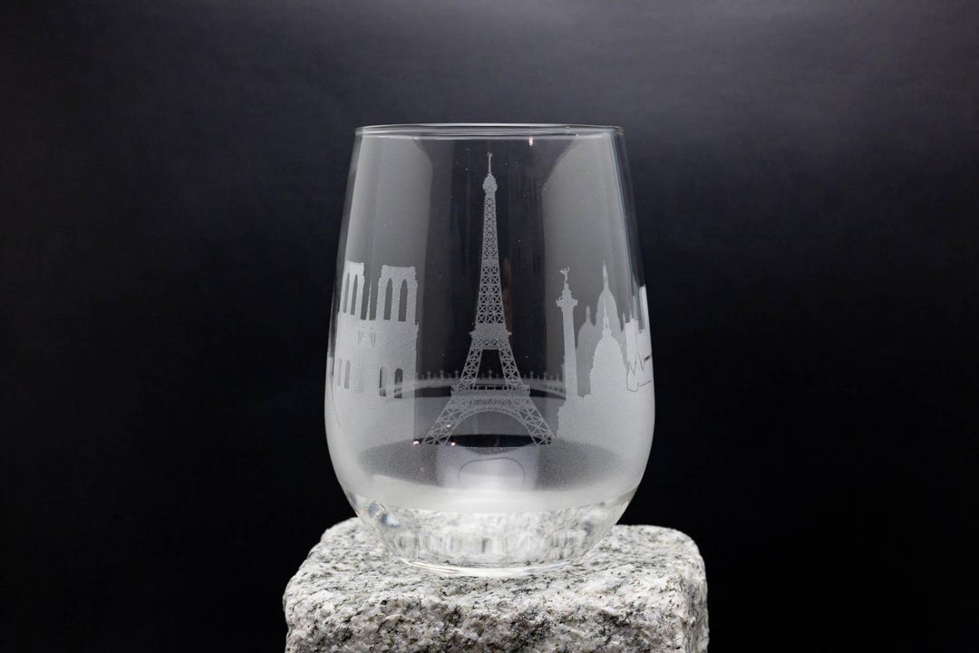 Paris France Skyline Wine Glass & Stemless Goblet - FREE ...