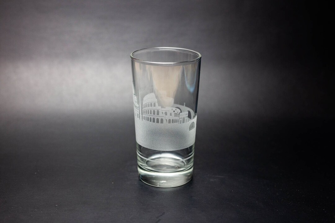 Rome Italy Skyline Etched Collins Highball Cocktail Mojito Glass ...