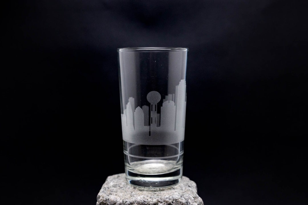 Dallas Texas Skyline Etched Collins Highball Cocktail Mojito Glass ...