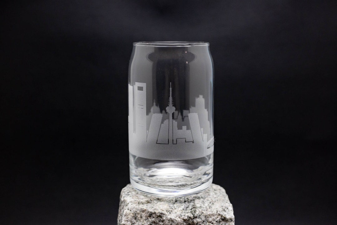 Madrid Spain Skyline Glass Can - Iced Coffee Cup - Home Coffee Bar ...