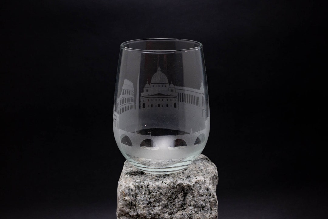 Rome Italy Skyline Etched Wine Glass Stemware & Stemless Tumbler Gift ...