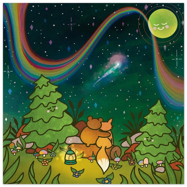 Starry Sky Art, Cute Animal Art, Nature Illustration, Celestial Sky ...