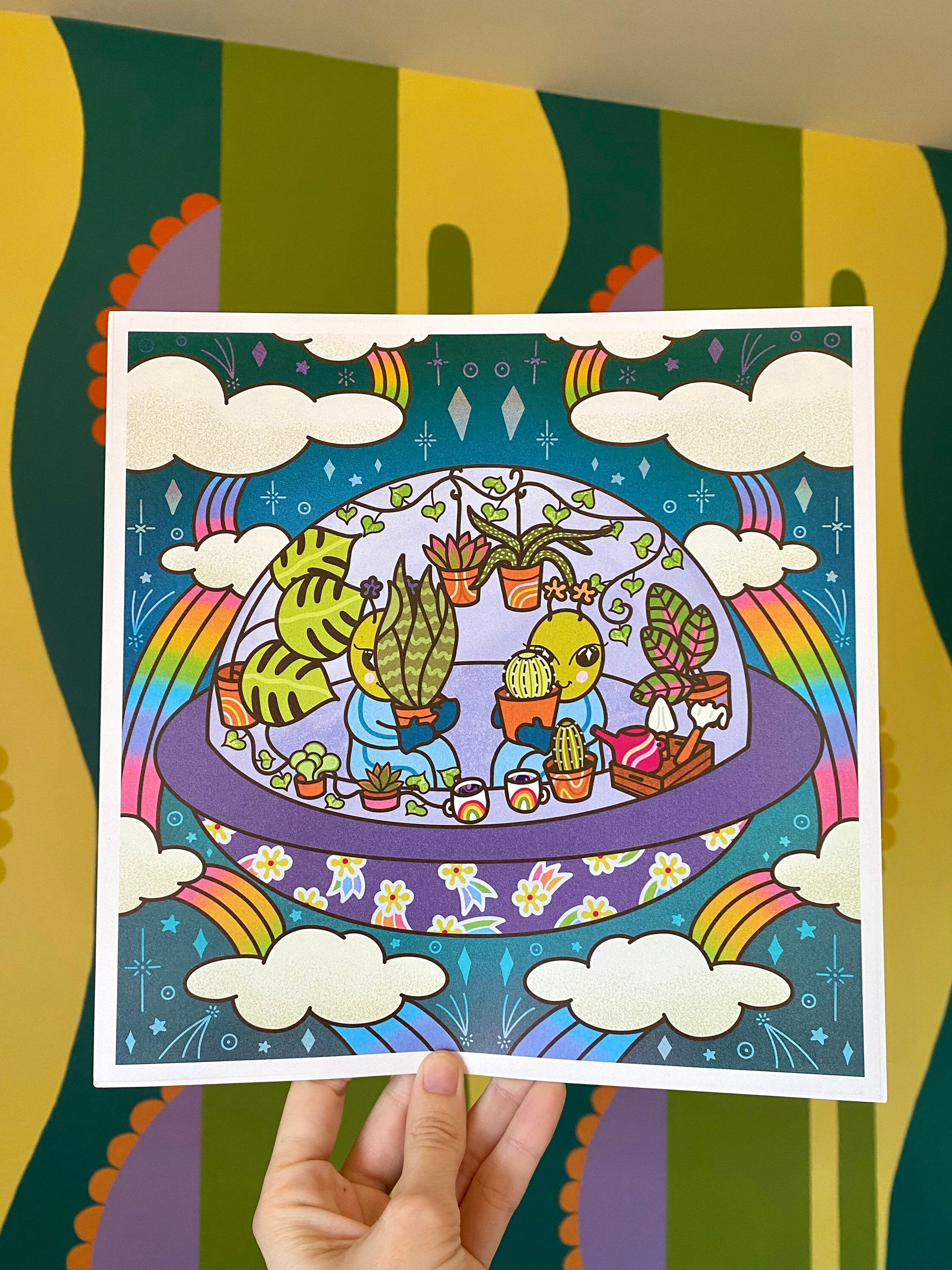 Alien Plant Pals - 10X10 - Alien Illustration - Plant Art - Cute Wall ...