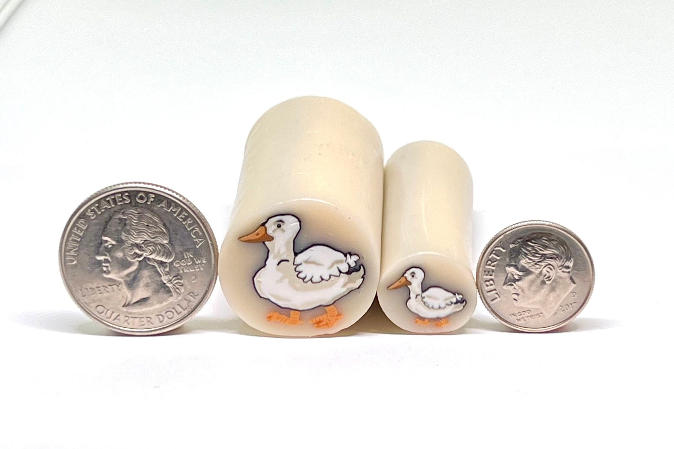 Goose Duck Cane, Large and Small Sizes, Raw Unbaked Polymer Clay Cane ...