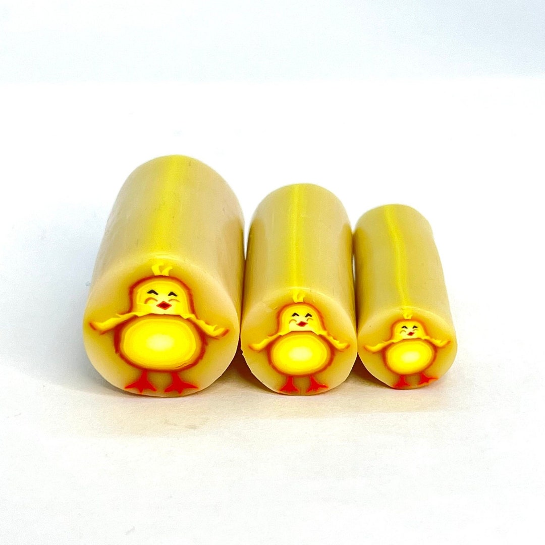Yellow Spring Easter Baby Chick Chicken Cane, Raw Unbaked Polymer Clay ...