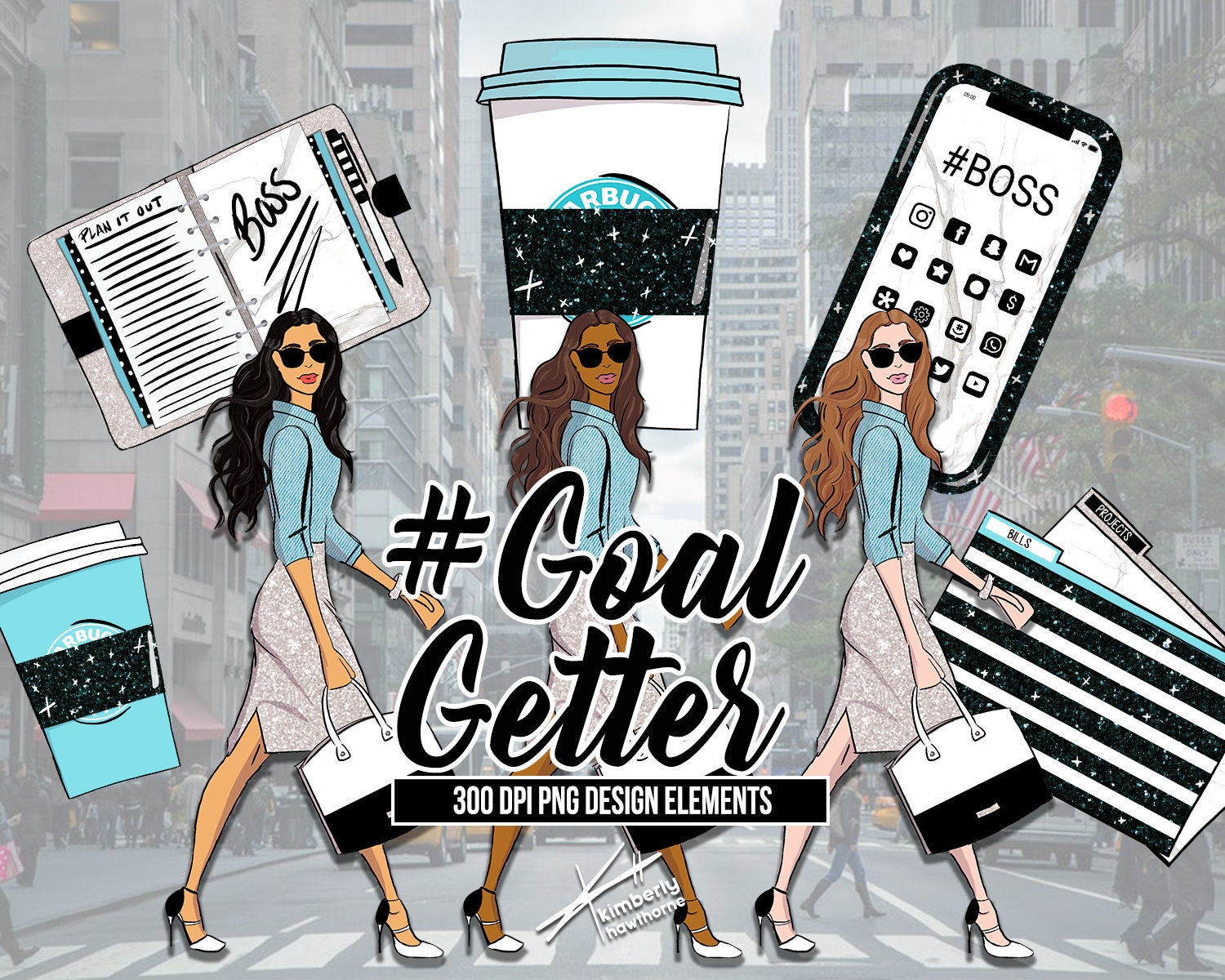 Boss Babe Clip Art Fashion Illustration Boss Lady | Etsy