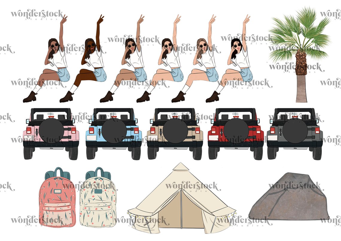 Glamping Clip Art Camping Clip Art Jeep Clip Art Outdoors - Etsy