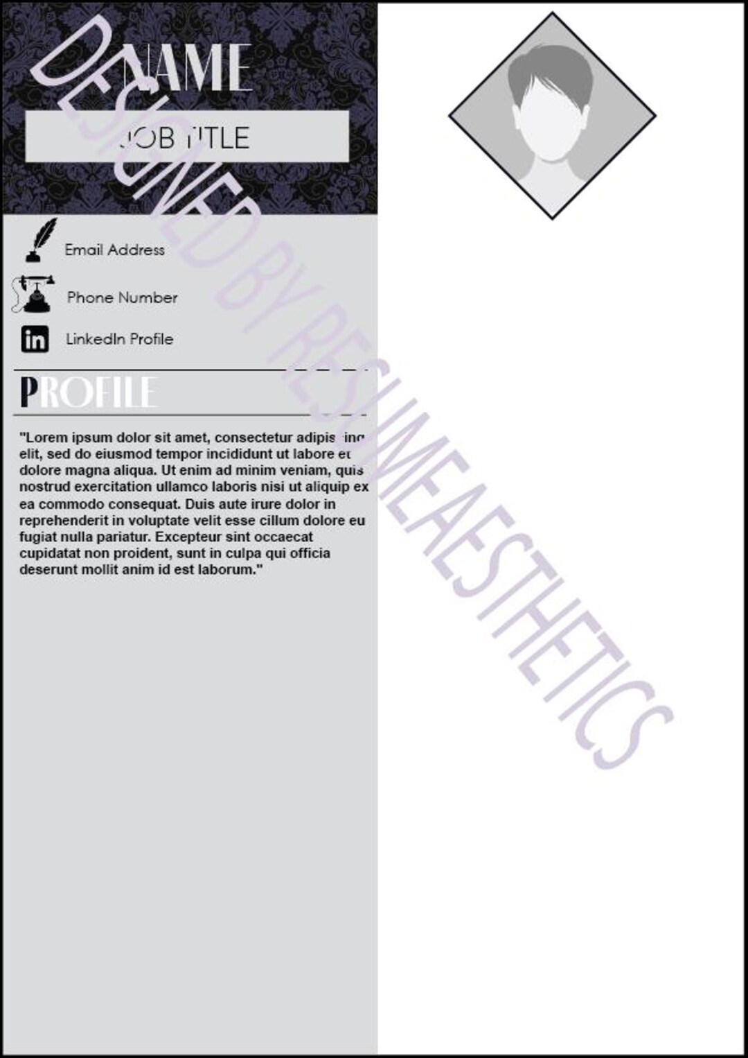 Gothic Resume Cover Letter Template - Etsy Australia