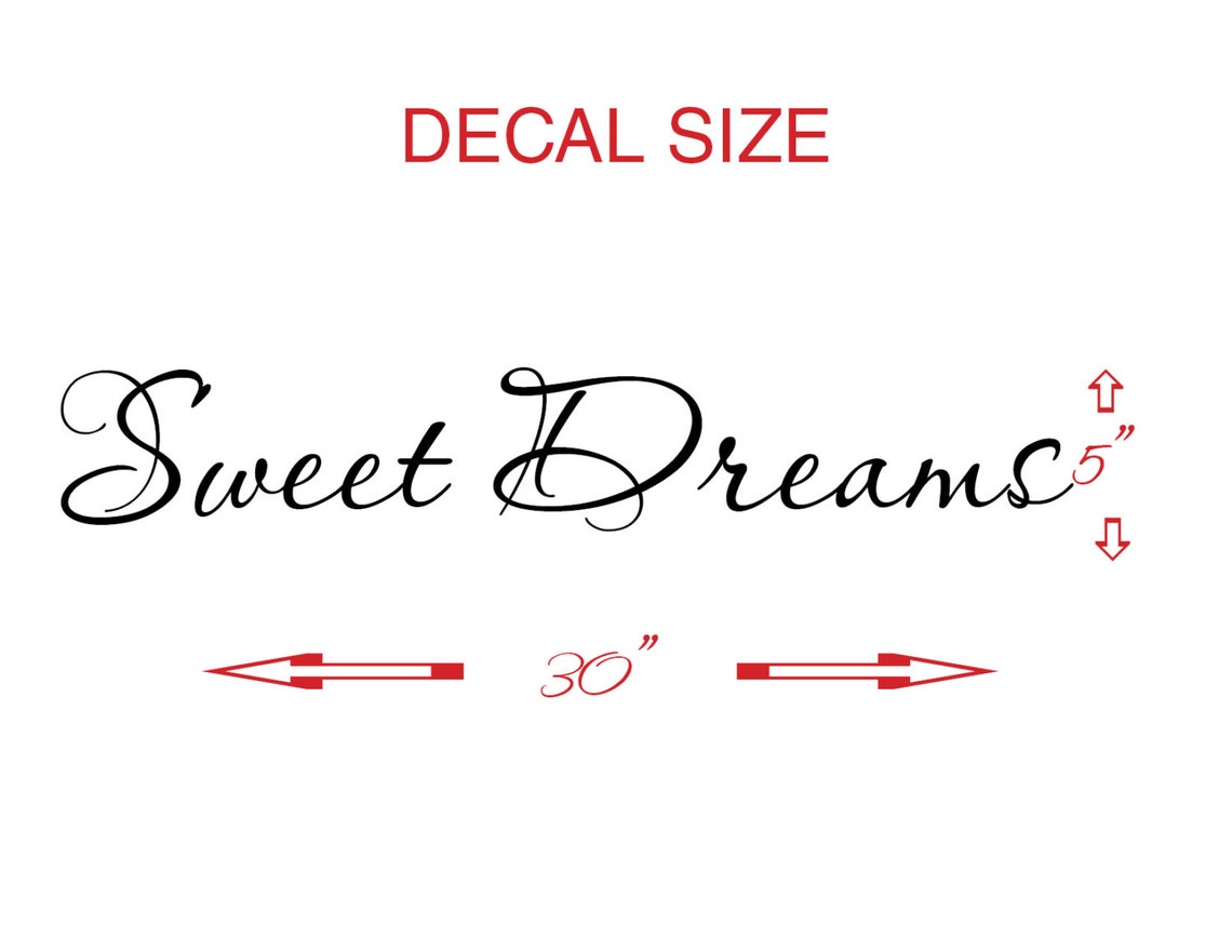 SWEET DREAMS Vinyl Wall Sticker Decal Baby Nursery Children Decor Quote ...