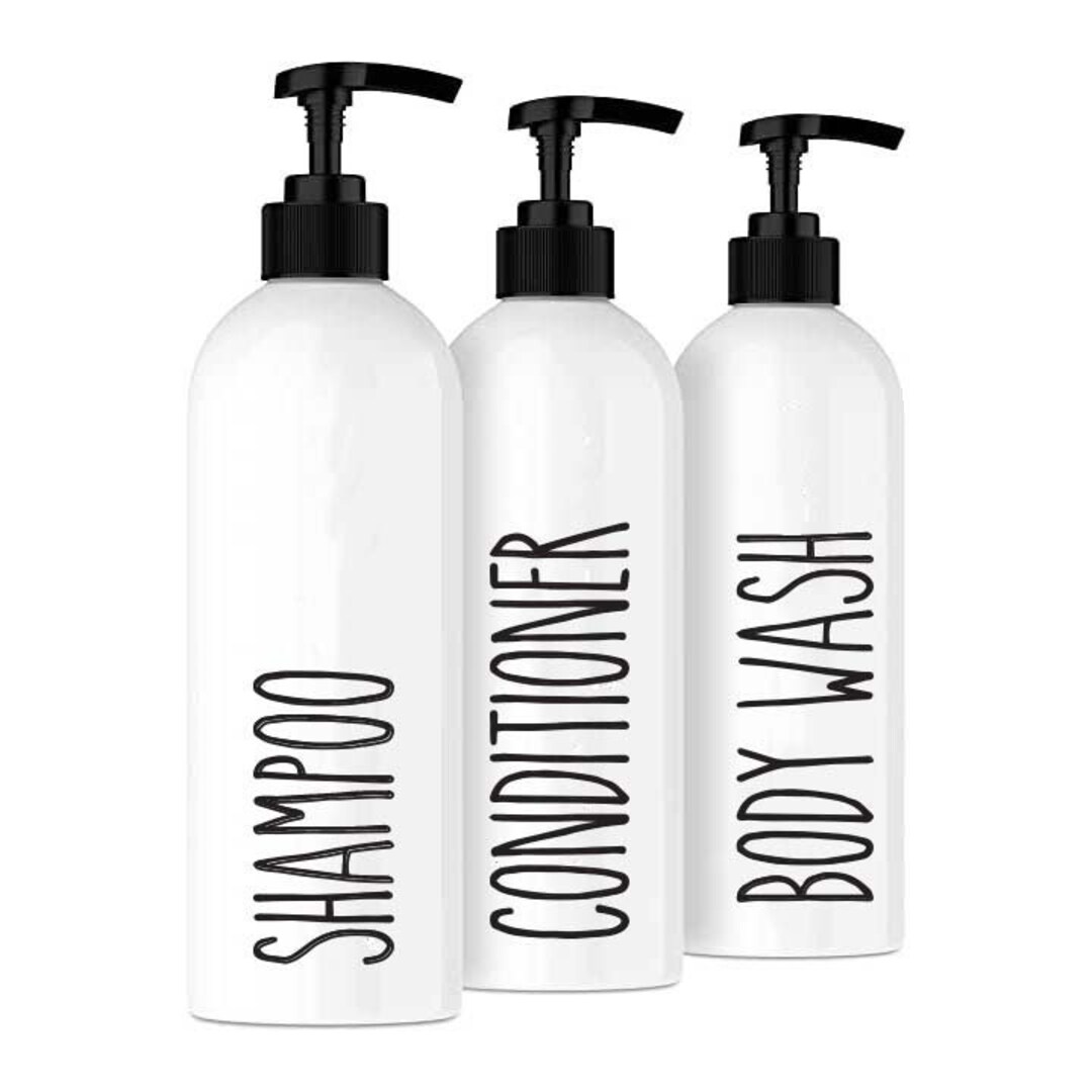 Shampoo Conditioner Body Wash Label Set - Vinyl Decal Sticker Cute ...