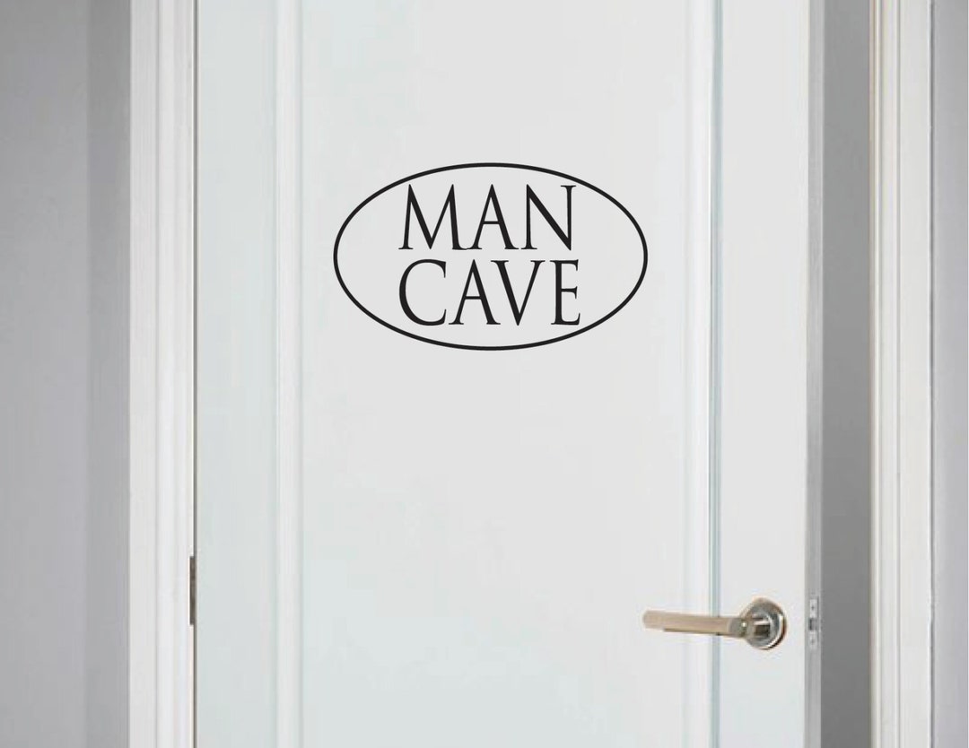 MAN CAVE Wall Vinyl Sticker Decal Bathroom Oval Design Decor Free ...