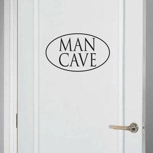 MAN CAVE Wall Vinyl Sticker Decal Bathroom Oval Design Decor Free ...