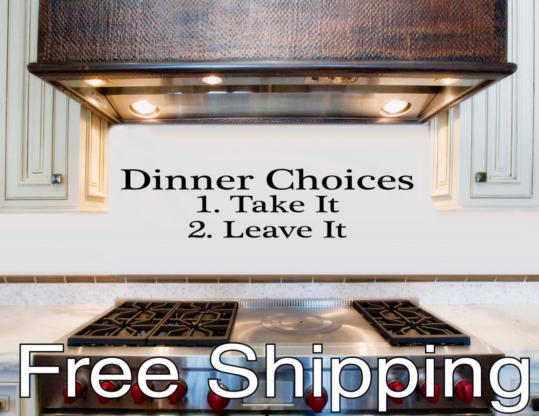 DINNER CHOICES Wall Vinyl Sticker Decal Kitchen Decor Cook Art Free ...