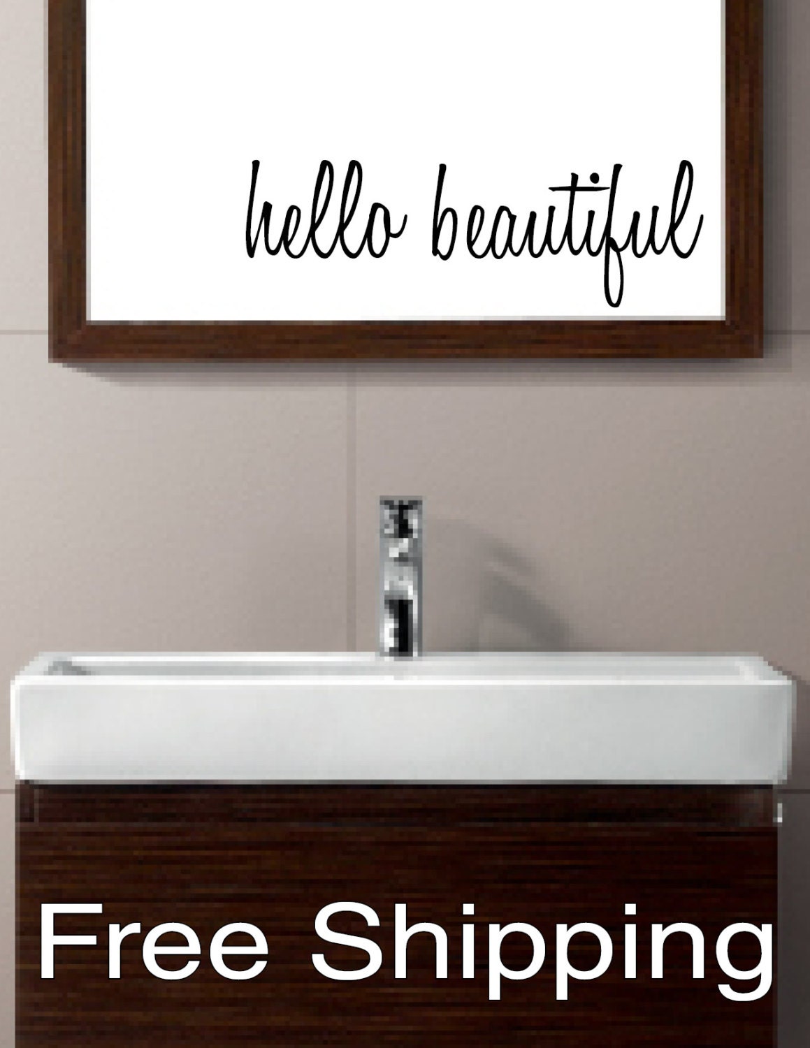 HELLO BEAUTIFUL Vinyl Wall Decal Sticker Bathroom Mirror - Etsy