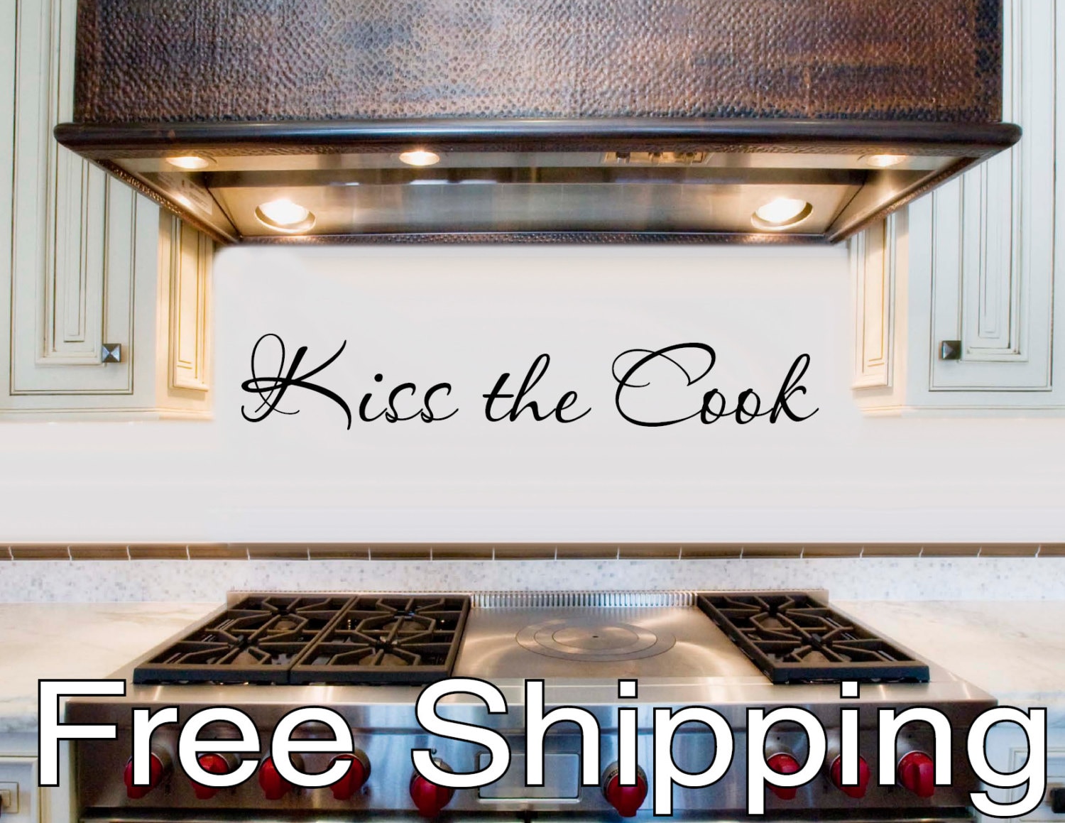 Kiss the Cook Wall Vinyl Sticker Decal Kitchen Decor Cook Art - Etsy