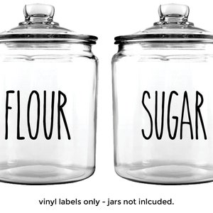 Flour, Sugar- Jar Labels - Wall Vinyl Decal Sticker Cute Farmhouse ...